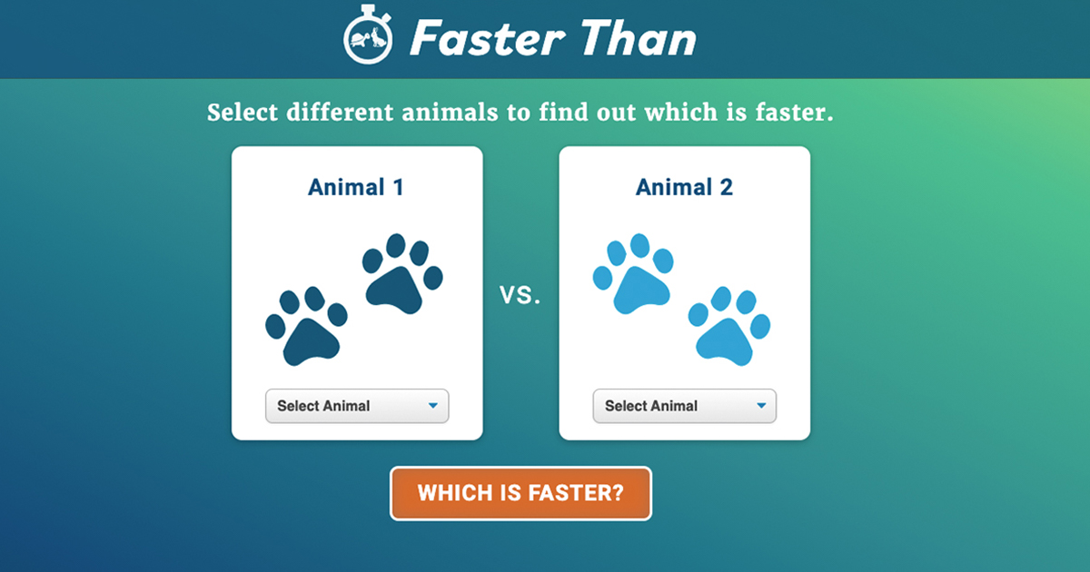 Faster Than - Which Animal Is Faster?